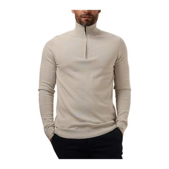 Saint Steve Beiger Halbzip Pullover f&uuml;r Herren - - Knitwear - Herren - Beige - 2XL