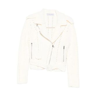 Ermanno Scervino Femme, Vestes, Blanc, Taille: 36 FR Leather Jacket