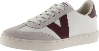 Victoria Basket Basse Unisexe Berlin Ciclista Effet Cuir & Pièces Colorées & en Croûte De Cuir en Contraste 1126184 pour Adulte Bordo 38