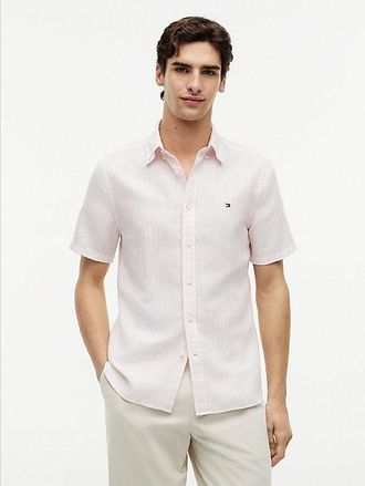 Tommy Hilfiger Chemise &agrave; manches courtes et rayures Bengale en lin