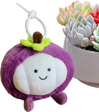 Generic Pendentif en peluche, pendentif mangoustan en peluche - Ornement de poup&eacute;e en peluche de fruits - pour enfants et adultes - Sac &agrave; dos, sac &agrave; main, voy