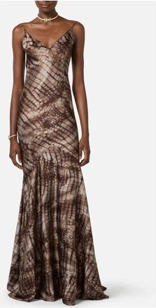 Elisabetta Franchi Femme, Robes, Brun, Taille: 36 FR Red Carpet Satin Dress