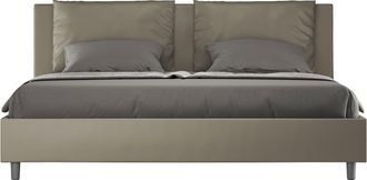 Les Tendances Les Tendances - Letto Matrimoniale King Size Rivestito In Similpelle - Antea - Colore: Cappuccino - Tipologia Letto: Con Rete - Dimensione Rete: 180x2