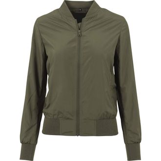 Build Your Brand Ladies Nylon Bomber Jacket Damenjacke Jacke Damen, Gr&ouml;&szlig;e:XS, Farbe:Olive
