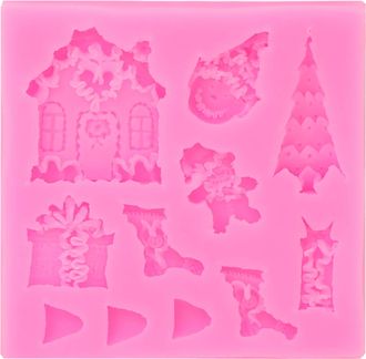 Com-Four Silikonform Weihnachten eckig f&uuml;r Marzipan und Fondant - Tortendeko selbst gemacht (01 St&uuml;ck - Weihnachten 1)