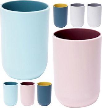 OSALADI 8 St&uuml;ck Mundsp&uuml;lbecher aus PP Kunststoff rutschfest Zweifarbig Wiederverwendbar Zahnb&uuml;rstenhalter f&uuml;r Badezimmer und Reisen