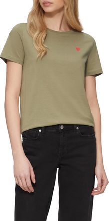 QS by s.Oliver Jerseyshirt mit Herz-Stickerei