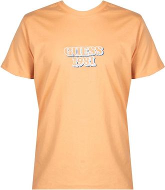 Guess T-shirt Embro - Homme - Tops - Orange - Taille: XL