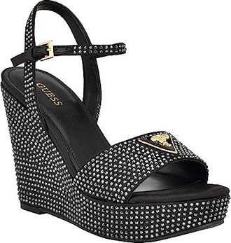 Guess Sandales hippa avec talon pour femme, Noir 001, 37 EU