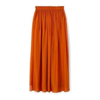 Motivi Langer Rock aus Georgette - - Skirts - Damen - Orange - S