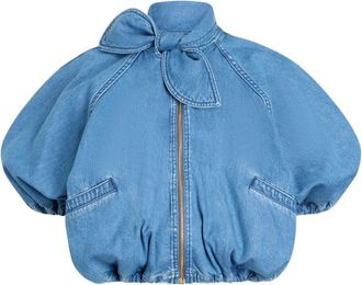 Patou Femme, Vestes, Bleu, Taille: 34 FR Knot-detail Cropped Jacket