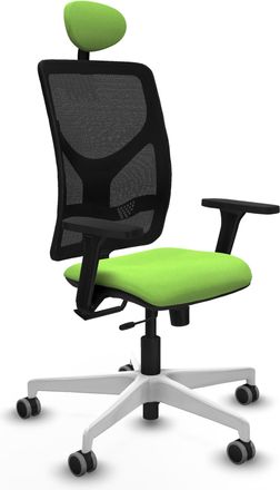 Piqueras y Crespo 24-Stunden-B&uuml;rostuhl mit 3D-Armen, h&ouml;henverstellbarer Lendenwirbelst&uuml;tze und festem Kopfteil, ausgestattet mit Syncro/Traslack und Schneideschaum, Sch