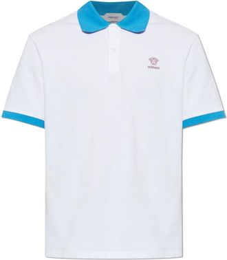 Versace Homme, Tops, Blanc, Taille: XL Polo avec logo brod&eacute;