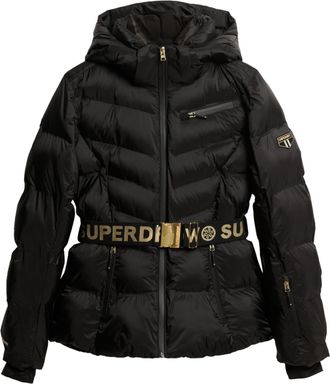 Superdry Damen Luxe Ski-Steppjacke Schwarz 36