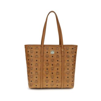 MCM Canvas Tote Tasche mit Visetos-Druck - - Bags - Damen - Braun - ONE SIZE