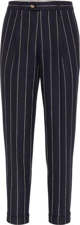 Brunello Cucinelli Gestreifte Hose - Blau