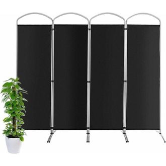 Costway Costway - Grand Paravent Pliant &agrave; 4 Panneaux, S&eacute;parateur de Pi&egrave;ce Pliable de 188 cm de Haut, S&eacute;parateur dEcran en Tissu Autoportant, Cloison de