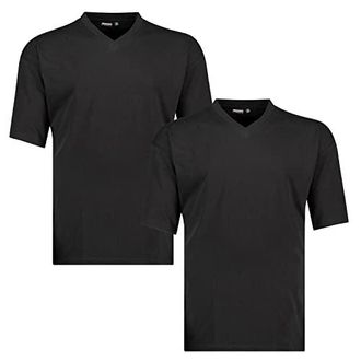 Adamo T-Shirt col V Noir by Jusquau 10XL - Pack de Deux, Taille:4XL