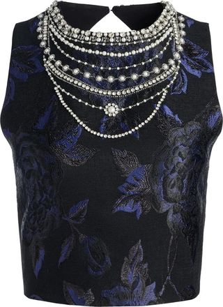 Alice & Olivia haut Cherra orné de perles - Noir