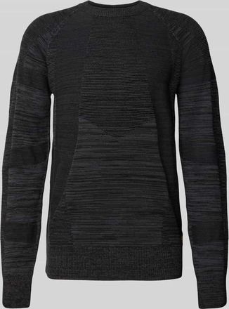 G-Star Strickpullover mit Logo-Stitching und Rundhalsausschnitt