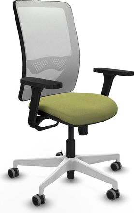 Piqueras y Crespo B&uuml;rostuhl Zulema mit 3D-Armlehnen, h&ouml;henverstellbare Lendenwirbelst&uuml;tze, ausgestattet mit 3 Positionen und Schneideschaum, Wei&szlig;/Olivgr&uuml;n