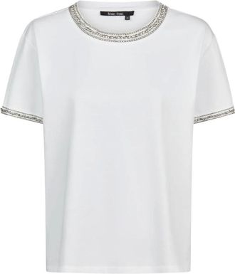 Marc Aurel Femme, Tops, Blanc, Taille: 38 FR T-shirt orn&eacute; de cristaux