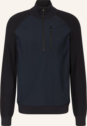 HUGO BOSS Troyer Civic Im Materialmix blau