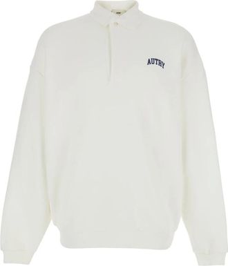 Autry Homme, Sweatshirts et sweats &agrave; capuche, Blanc, Taille: S SweaT-shirt &agrave; Col Polo