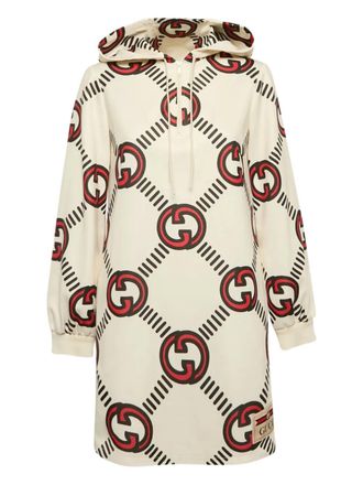 Gucci Kapuzen-Minikleid mit GG - Nude