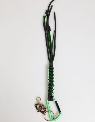 Dolce & Gabbana Mens Multicolor Polyester Tape String Dg Logo Keychain Keyring Pvc Accessory
