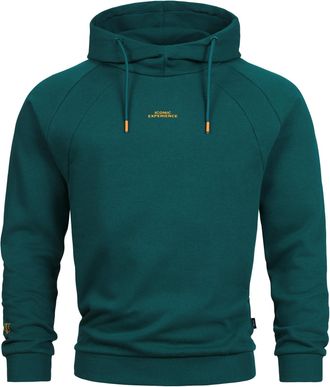 Indicode Herren INVir Sweatshirt mit Schalkragen und Kapuze | Kapuzenpullover f&uuml;r M&auml;nner Pine Green, XXL