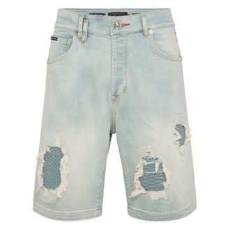 Philipp Plein Homme, Shorts, Bleu, Taille: W30 Denim Shorts Formentera Distressed