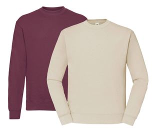 Fruit Of The Loom Herren 62-202-0 Set-IN Sweatshirts 1er/2er - 1x Burgund, 1x Natural & 1x HLKauf Block - Größe: XXL