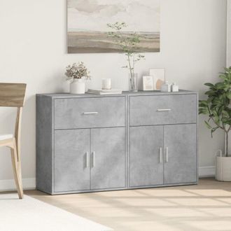 vidaXL Sideboards 2 Stk. Betongrau 60x31x70 cm Holzwerkstoff - Vidaxl
