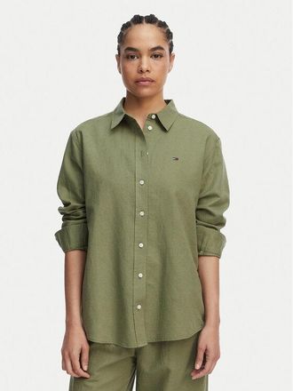 Tommy Jeans Hemd DW0DW22209 Gr&uuml;n Relaxed Fit
