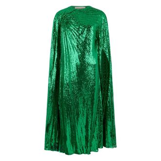 Valentino Garavani Gr&uuml;nes Pailletten Cape Kleid - - Dresses - Damen - Gr&uuml;n - XS