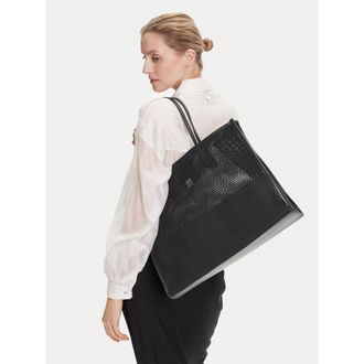 Tommy Hilfiger Handtasche Tommy Hilfiger Th City Summer Tote Woven AW0AW17640 Schwarz