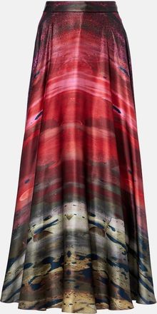 Roksanda Ilincic Bedruckter Maxirock aus Seidensatin