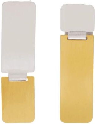 Dansk Copenhagen Boucle doreille rectangulaire Theia 2 tons - Femme - Accessoires - Gris - Taille: ONE Size