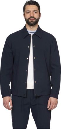 Paolo Pecora Homme, Vestes, Bleu, Taille: XL Veste en maille double