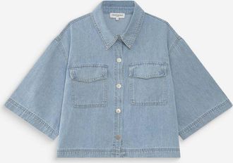 Grace & Mila Jeansbluse JEANS BLUSE OVERSIZE VITA - Kurzarmbluse - Damenbluse