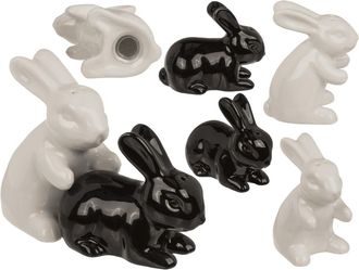 Out of the Blue Salz- & Pfefferstreuer, Hasen, 11 x 4,5 x 8 cm, aus Dolomit, 2er Set im Geschenkkarton