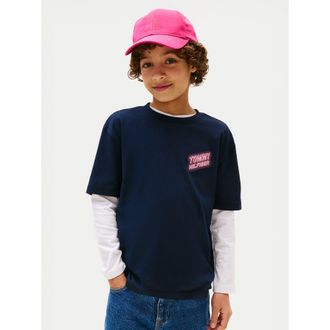 Tommy Hilfiger T-Shirt Neon Graphic KB0KB09849 Dunkelblau Regular Fit