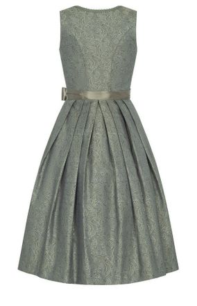 N&uuml;bler Trachtenkleid Midi Dirndl Fleurette in Olive - Rockl&auml;nge 60 cm