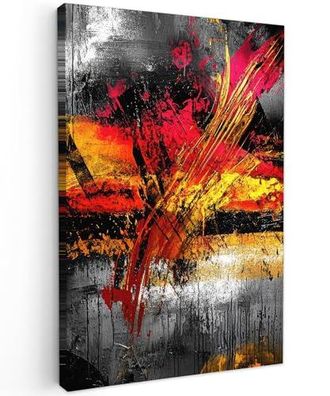 MuchoWow © Impression sur Toile Peinture 80x120 cm Tableau Mural Decoration Salon Reproductions de Tableaux Murale Moderne Art - Noir - Abstrait