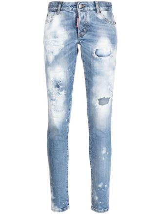 Dsquared2 jean &agrave; effet d&eacute;lav&eacute; - Bleu