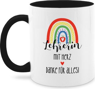 Shirtracer Tasse Tassen 325ml - Lehrerin mit Herz Danke f&uuml;r alles | Danke Lehrerin Geschenke | Dankesch&ouml;n Geschenke Lehrerin | Danke Lehrerin | Geschenk f&uuml;r Lehr