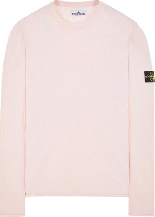 Stone Island Homme, Tops, Rose, Taille: XL Cotton-nylon Crewneck Knit
