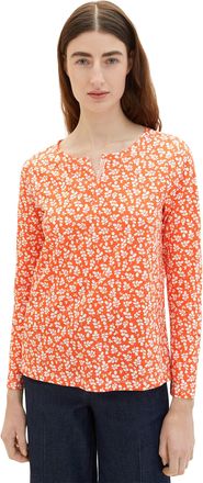 Tom Tailor Damen 1035400 T-Shirt mit Muster, 31119 - Red Floral Design, M