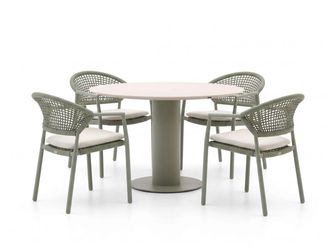 Hartman Hartman Taragona/Girona &oslash;120cm dining tuinset 5-delig stapelbaar